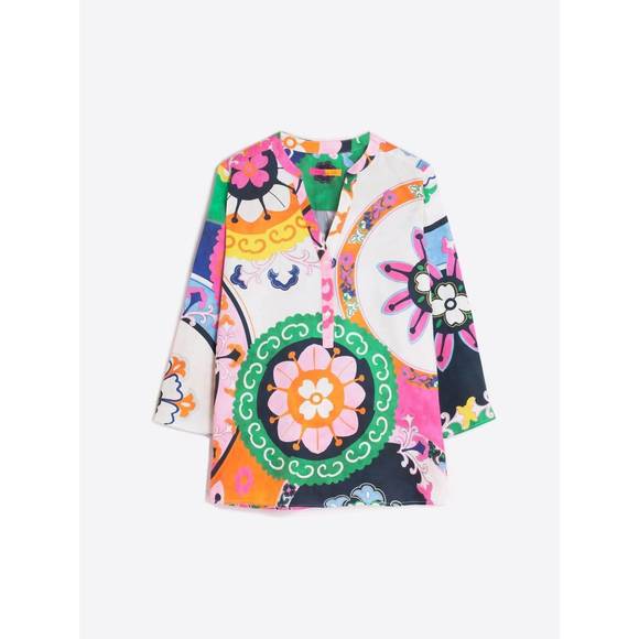 Vilagallo | Tops | New Vilagallo Suzani Cotton Blouse In Multi | Poshmark